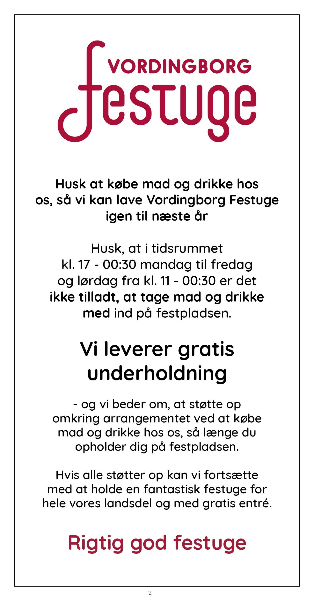 Programhæfte 2025 - Vordingborg Festuge - 6 dage med gratis entré